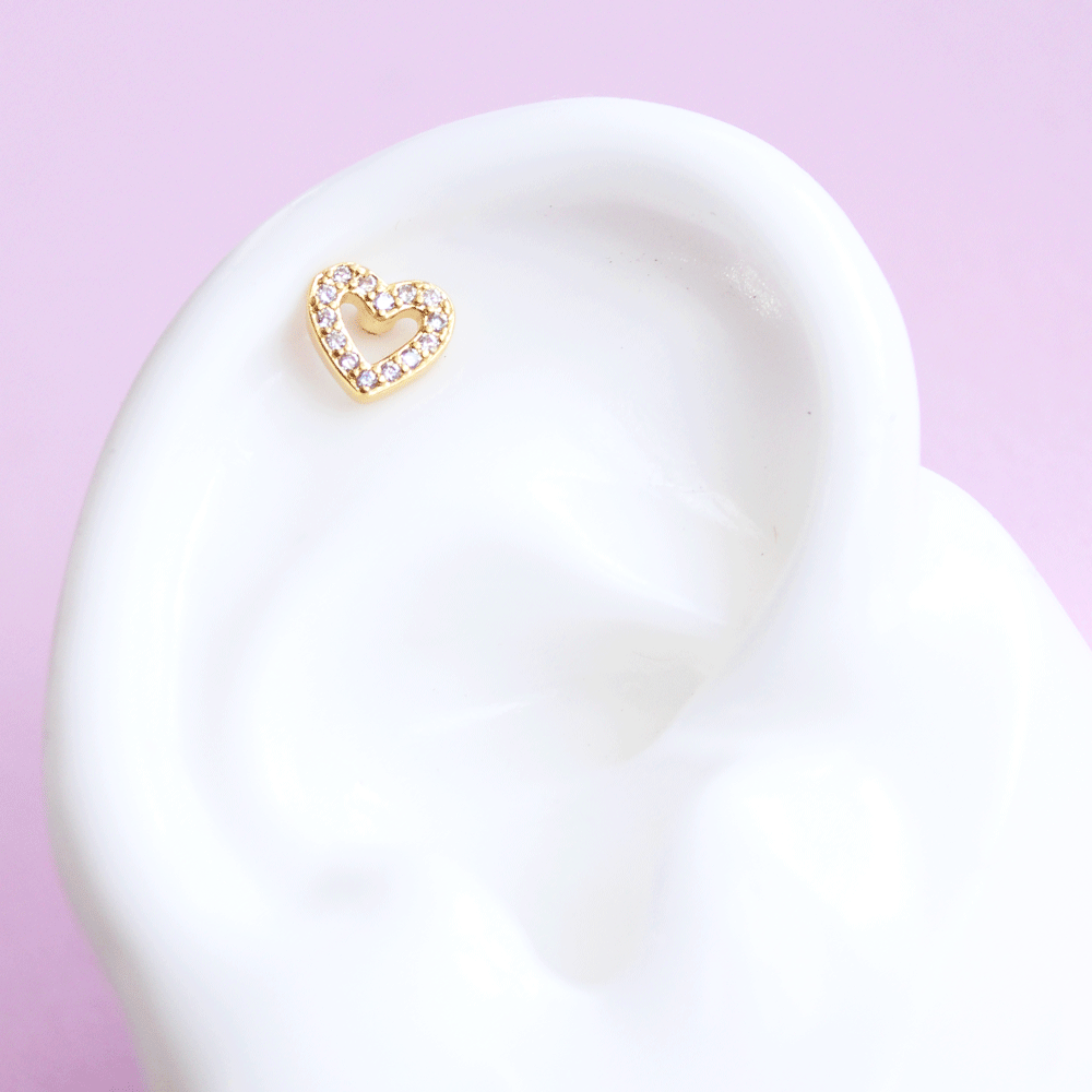 Piercing Corazón con Zirconias – Pitaya Joyería